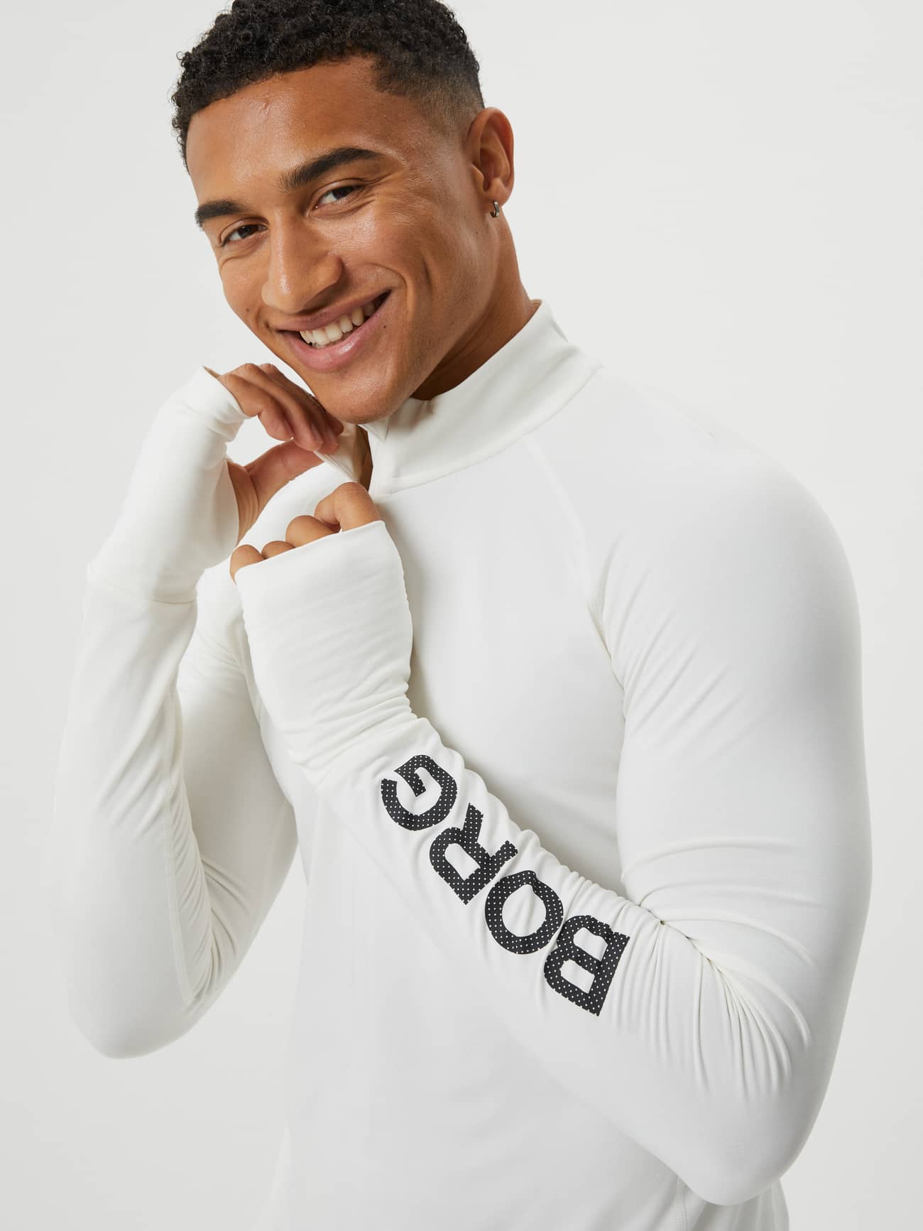 Borg Midlayer Half Zip - Heren - Egret | Björn Borg